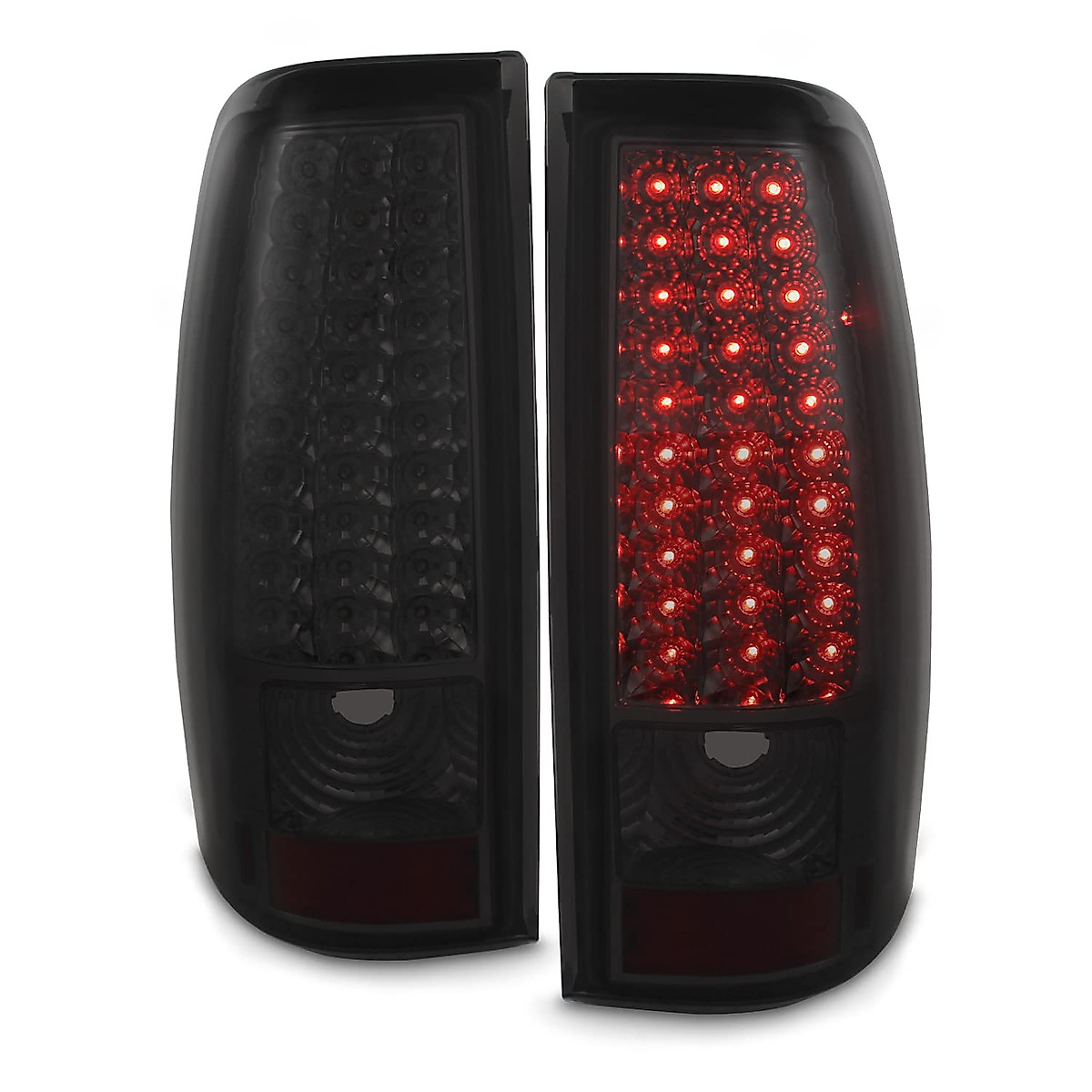 AKKON - For 1999-2002 Chevy Silverado 09-03 GMC Sierra Pickup Truck Smoke G2 LED Tail Lights Brake Lamps Replacement