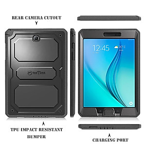 Fintie Shockproof Case for Samsung Galaxy Tab A 8.0 (Previous Model 2015), Tuatara Rugged Unibody Hybrid Full Protective Cover for Tab A 8.0 SM-T350/P350 2015(NOT Fit 2017/2018 Version), Black