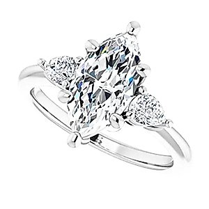 JEWELERYIUM 3 CT Marquise Colorless Moissanite Engagement Ring, Wedding Bridal Ring Set, Eternity Sterling Silver Solid Diamond Solitaire 6-Prong Anniversary Promise Ring for Her (8.5)