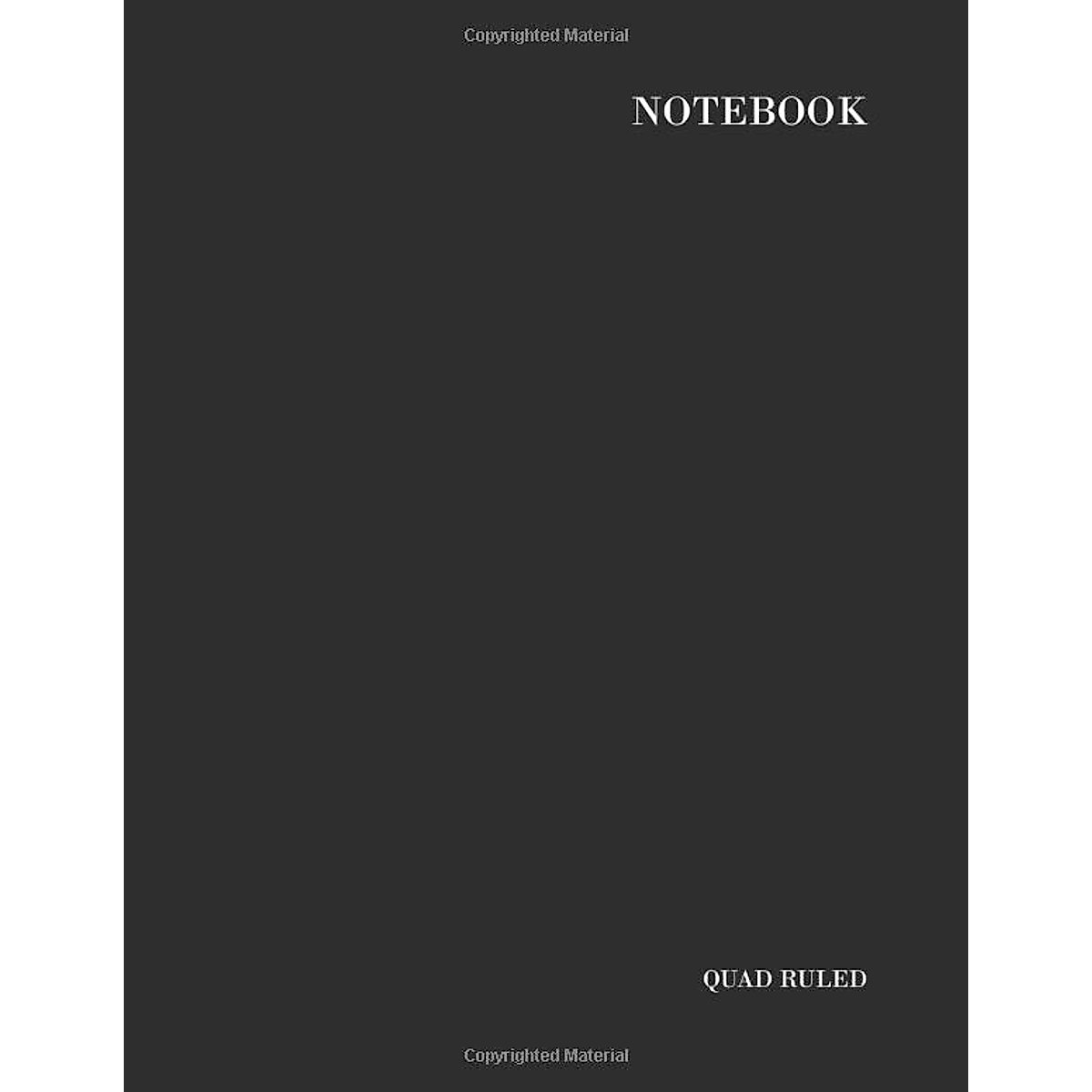 Notebook: Quad Ruled Composition Notebook, Large Format, 8.5 x 11 in, 108p, Minimalist Black Cover