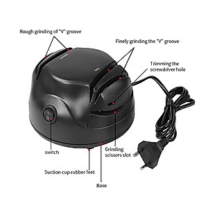 HOG Electric Knife Sharpener - 3-in-1, Quick, Multifunction, Simple and Safe, Stronger and Durable, Ultra-Sharp, Suction Cup Rubber