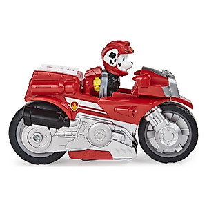 Paw Patrol, Moto Pups Marshall’s Deluxe Pull Back Motorcycle Vehicle with Wheelie Feature and Toy Figure