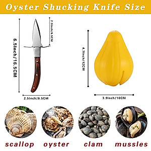 Jossens Oyster Shucking Knife,Oyster Knife,Sturdy Sharpness Oyster Shucking Kit,Oyster Knife Lemon Squeeze And Glove Set With 5-level Protection Food Grade