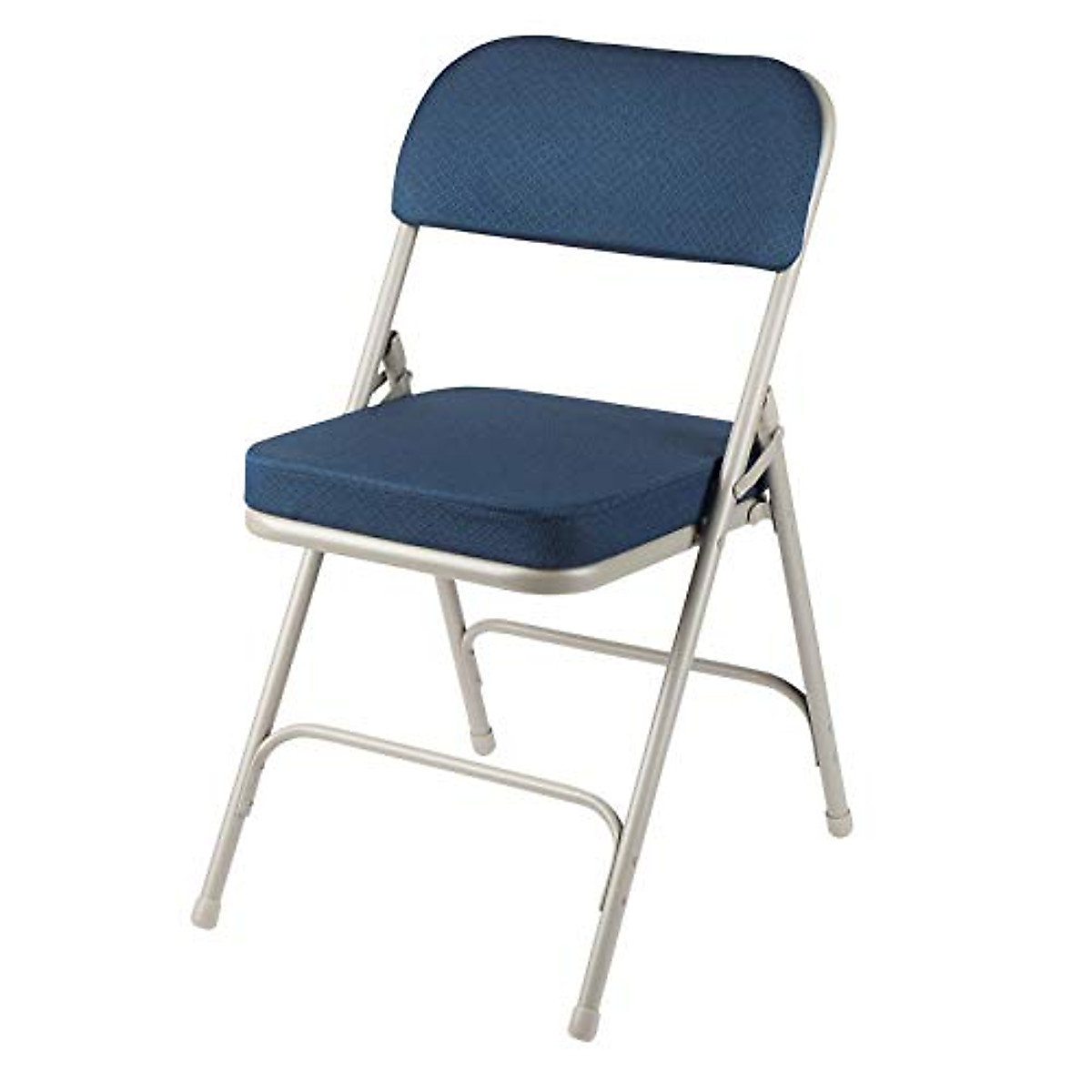 OEF Furnishings 2 Pack Fabric Upholstered 2" Cushion Folding Chair, Blue