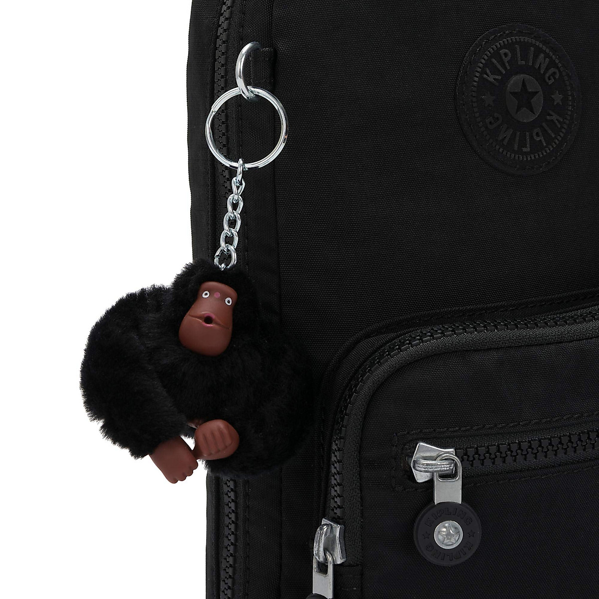 Kipling Women's Blake Backpack, Adjustable, Removable Crossbody Strap, Nylon Travel Organizer, Black Tonal, 6.38''L x 11.5''H x 3''D