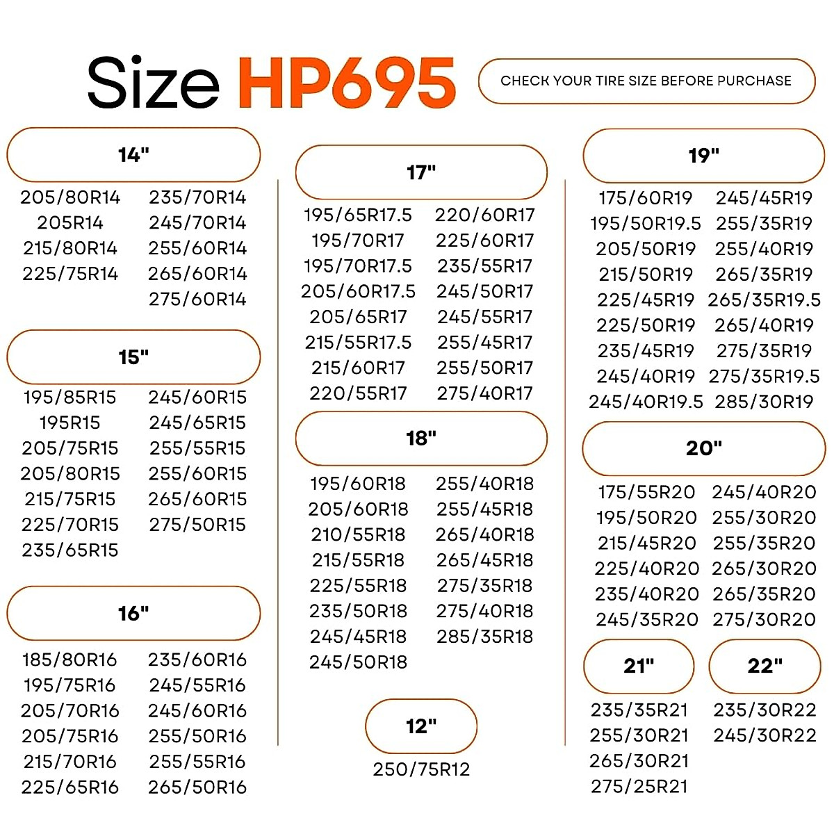 AutoSock for Passenger Vehicles HP695, Snow Socks for Tires, Pack of 2