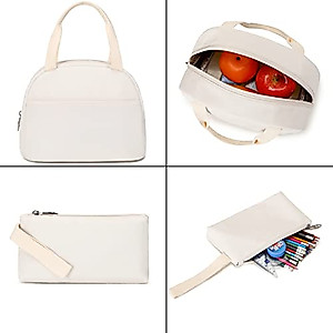 Spotted Tiger School Backpack for Girls Backpack with Lunch Box Anime Bookbag School Bag Kawaii Backpack Set for Teen Girls (White)