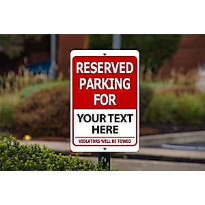 Custom Printed Reserved Parking 8 x 12 Aluminum Indoor/Outdoor Sign Text Only