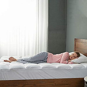 Cheer Collection Ultra Plush Mattress Topper - Overfilled Deep Pocket Pillowtop Topper for Extra Sleeping Comfort - Twin