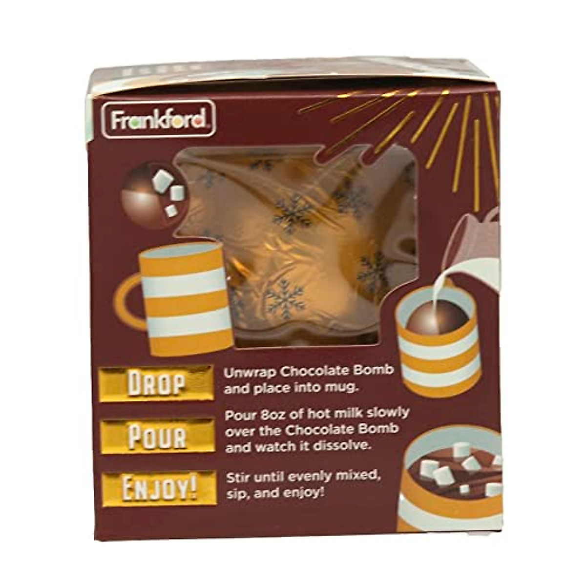 Double Chocolate Hot Chocolate BOMB, 6 Pack of Hot Cocoa Treats, Melting Milk Chocolate Balls Filled with Mini Marshmallows, Easter Basket Stuffer