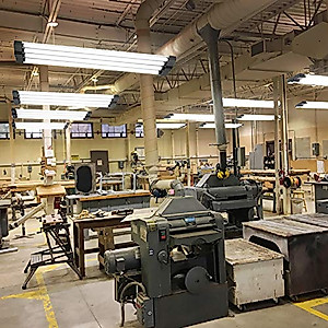 FAITHSAIL Linkable 4FT LED Low Bay Shop Light, 48 Inch 5000K Daylight Utility Shop Light for Workshop, 4 Lamp 80W 9000lm, 250W Fluorescent Equivalent, Linear Hanging Lights Fixture, 1 Pack