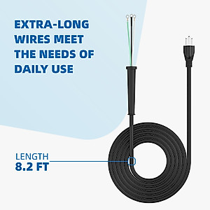 95104L Circular Saw Replacement Cord Assembly - Heavy Gauge Power Cord for SKIL SAW SPT77W, SPT77WM, SPT77WML, SPT78W, SPT70WM, SPT78MMC, SPT70V, SPT55 for Skilsaw Saw Power Cord Part