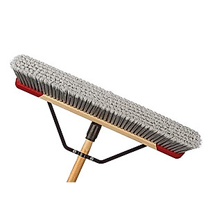 Harper 2224P1 Premium Indoor Smooth-Surface Hardwood 24 in. Push Broom, Brown