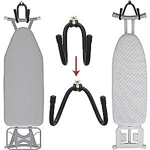 Pmsanzay Ironing Board Hanger Wall Mount Ironing Board Holder Organizer Wall Rack Iron Board Caddy, Adjustable Rack Great for Laundry Rooms Storage Rack Hanging Shelf Hanger - Hold up to 50LB.