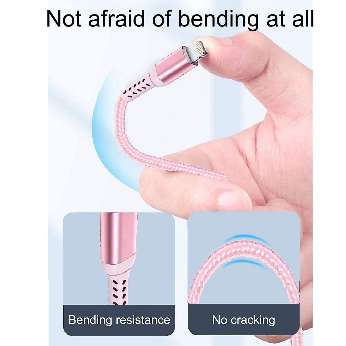 Awnuwuy 20FT Long iPhone USB-C to Lightning Cable [Apple MFi Certified] 20W 3A (max) USB C Power Delivery Fast Charge for iPhone 14 13 12 11 10 Max X XS XR 9 8, AirPods, iPad, Charging Cord Pink/Rose