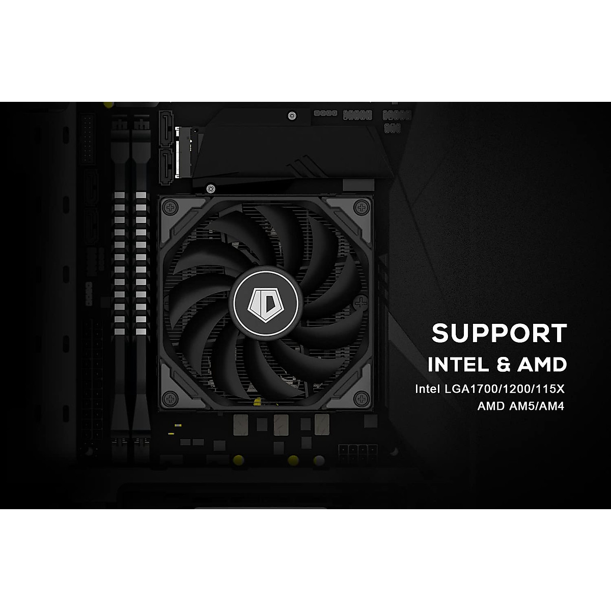 ID-COOLING IS-47-XT 47mm Height Low Profile CPU Cooler 4 Heatpipes CPU Air Cooler for HTPCs, ITX, and Small Form Factor Builds, 92x92x15mm Slim Fan, Support Intel LGA1700/1200/115X