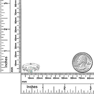 Gem Stone King 925 Sterling Silver 7X5MM Oval Gemstone Birthstone Twisted Olive Branch Leaf Vine Band Wedding Ring For Women | Available In Size 5, 6, 7, 8, 9