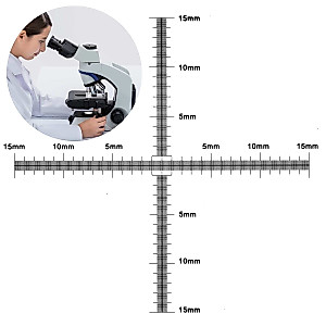 TOSUKKI 0.1mm Microscope Micrometer Calibration Ruler Slide, Cross Microscope Micrometer，Micrometer Ruler,Micrometer Ruler for Microscope,Micrometer Ruler,Micrometer Measuring Tool