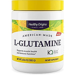 Healthy Origins L-Glutamine Powder, 300 g - Amino Acid & Muscle Strength Support - American-Made L-Glutamine Powder - Immune Support Supplement - Vegan, Non-GMO & Gluten-Free Supplement - 10.6 Oz