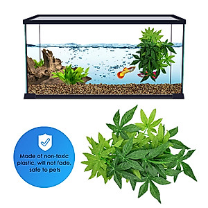 KATUMO Reptile Plants, 3PCS Amphibian Hanging Plants with Suction Cup for Lizards, Geckos, Bearded Dragons, Snake, Hermit Crab Tank Pets Habitat Decorations