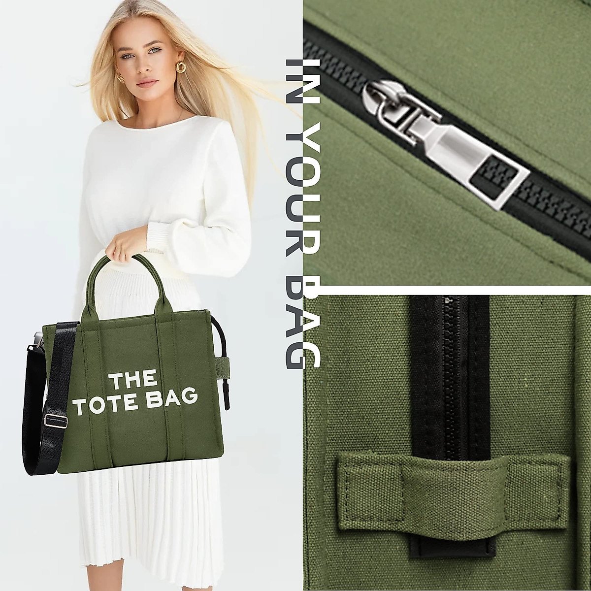 Ocebay The Medium Tote Bag for Women or Men - The Popular of Classic Elements for Years to Come (Medium, Green)