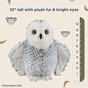 Bearington Blizzard Plush Snowy Owl Stuffed Animal, 10 inches