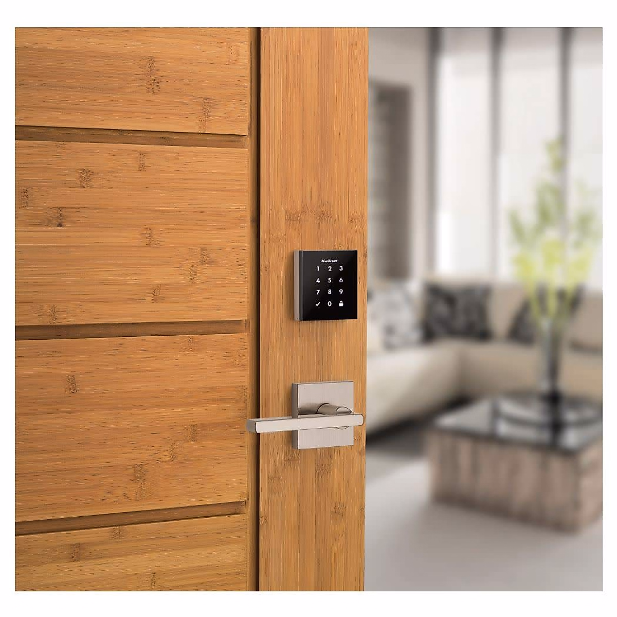 Kwikset 99540-001 Obsidian Keyless Entry Door Lock Z-Wave Plus Electronic Touchscreen Deadbolt, Satin Nickel