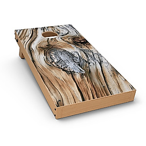 Design Skinz Wood Skin Set for Cornhole (Skin Only) - Raw Aged Knobby Wood