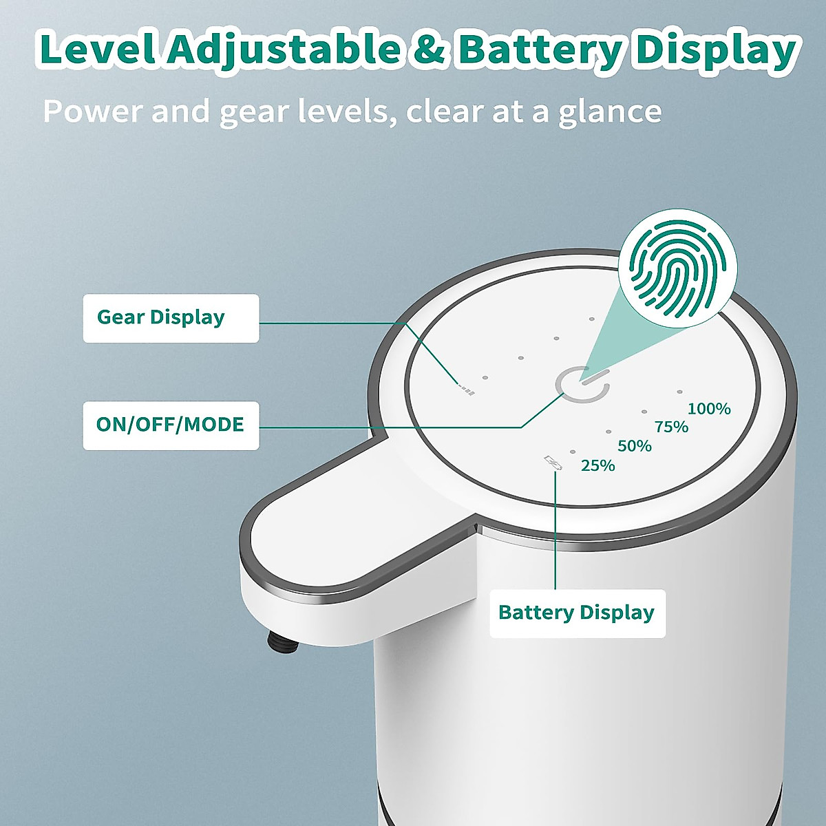 HOMELYLIFE Automatic Foam Soap Dispenser,12.85oz Touchless Soap Dispenser with Smart Display,4 Levels Adjustable Liquid Hand Free Soap Dispenser,Dish Soap Dispenser for Kitchen,Bathroom,Public Places