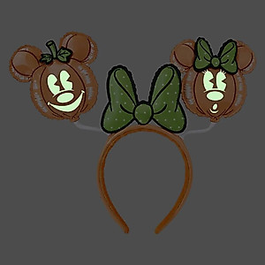 Loungefly Stitch Shoppe Disney Mickey and Minnie Pumpkin Balloon Headband Orange/Green