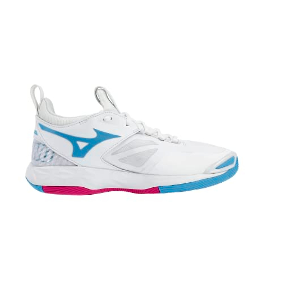 Mizuno Women's Wave Momentum 2 | Women's Indoor Volleyball Shoe | White/Pink | US Women's 10