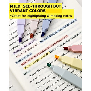 Browill [8 Colors] Vibrant Highlighters Set No Bleed Quick Dry Aesthetic Highlighters with Soft Chisel Tip for Bible Study Journaling Planner Notes School Office Supplies