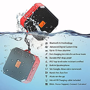 TEK STYZ IPX7 Speaker Compatible with Your Bose AE2w with 13H Waterproof Playtime, Indoor, Outdoor Travel 1500 (RED)