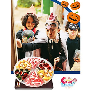 Halloween Gummies Candy Gift Tray, Dracula Teeth, Candy Corn, Worms, Skulls - 1.3 Lbs