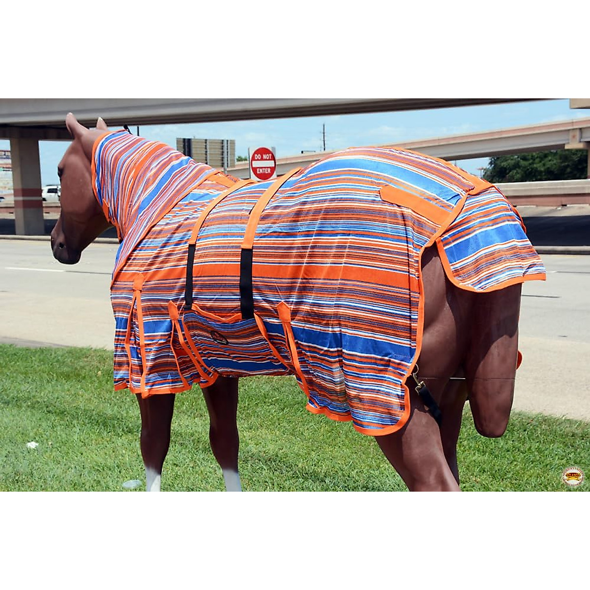 HILASON 75 in Horse Fly Sheet with Neck Cover Ultra Violet Rays Protect Mesh Bug Mosquito Summer Spring | Fly Sheet