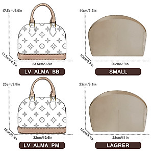 Soyizom Felt Purse Organizer Purse Insert Fits Alma BB PM Insert Tote Organizer for Women Purse Liner Purse in Purse (BB,Beige)