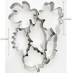 Leaf Candy Mold Cutters,Leaf Cookie Cutters,Tropical Leaves Cookie Cutter Set-6 Piece- Oak Leaf,Monstera Leaf,Fern Leaf,Tropical Leaves Cookie for summer birthday shower Forest theme cookie decoration