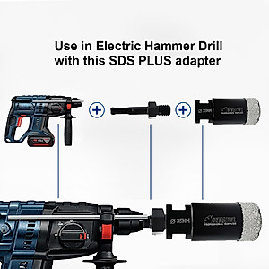 SHDIATOOL Core Drill Bit Adapter 5/8"-11 Thread Male to SDS Plus Shank for SDS Plus Drills