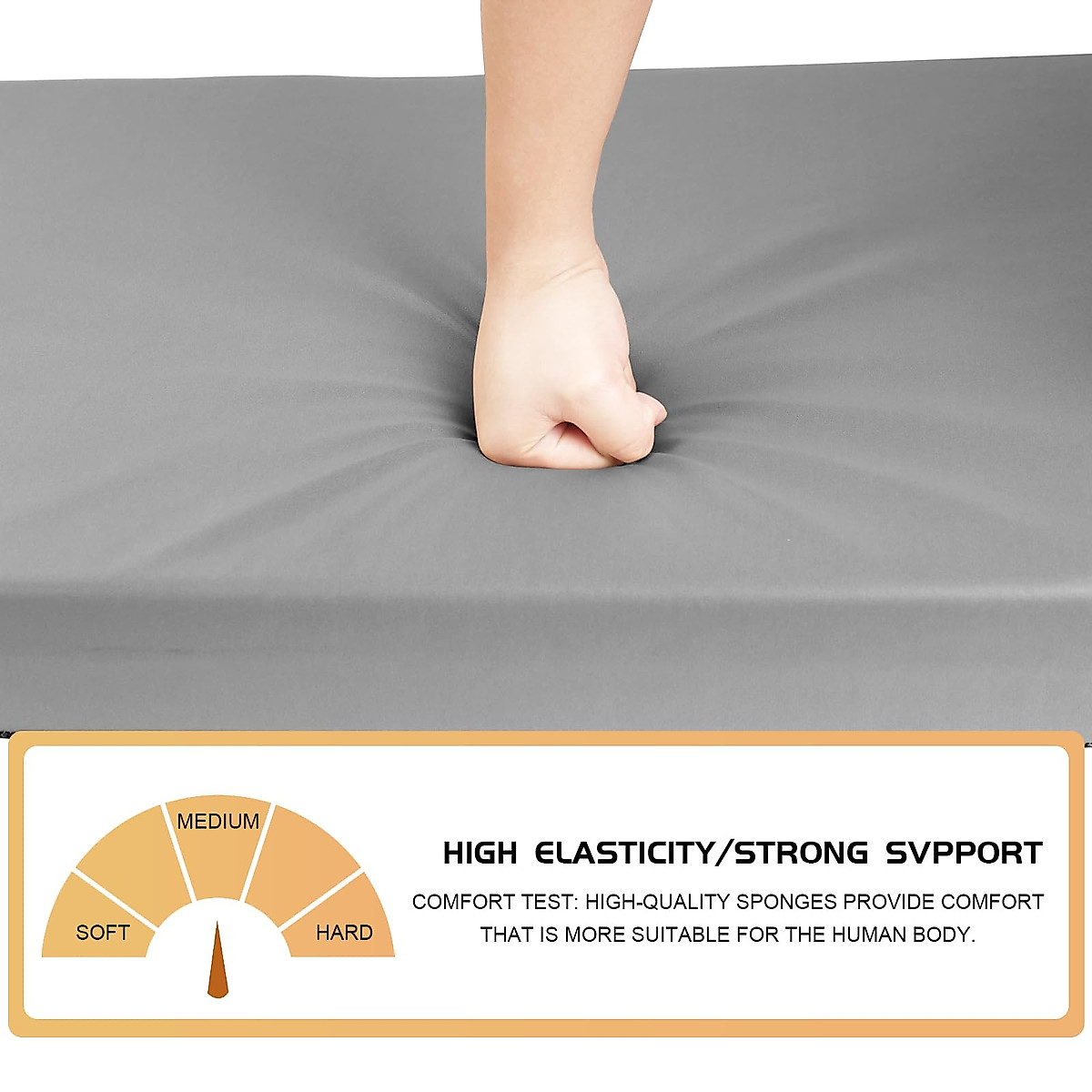 ROFIEJOX Bench Cushion 36 inch - Leathaire Fabric, Waterproof Comfort Soft, High-Density Foam, Non-Slip Long Seat Cushion for Indoor/Outdoor Furniture Window Patio Garden, (36x14x3) Sliver Grey