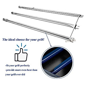 Utheer 304 Stainless Steel 67722 Grill Burner Tube for Weber Genesis 300 Series E310 E320 EP310 EP320 S310 S320 (Model Years 2007 to 2010)with Side Control Knobs,Replaces Weber 67722 67820,34 1/4 Inch