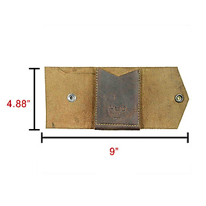 Hide & Drink, Leather T-Shape Wallet, Holds Up to 4 Cards Plus Flat Bills, Cash Organizer, Everyday Accessories, Handmade Includes 101 Year Warranty :: Bourbon Brown