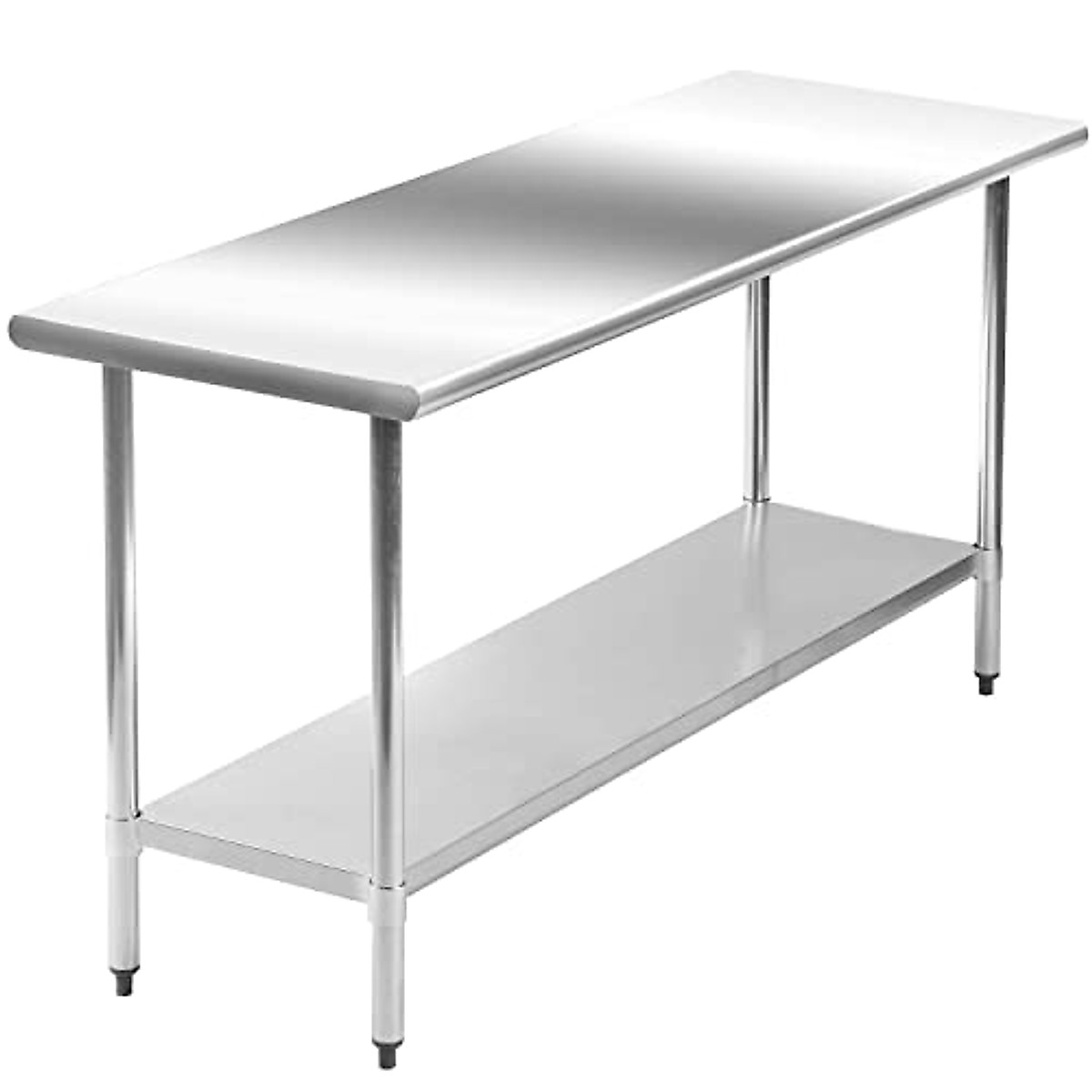 24 x 60 Inch Stainless Steel Work Table Kitchen Work Table Scratch Resistent Commercial Work Table Metal Table with Adjustable Table Foot for Kitchen Home Restaurant