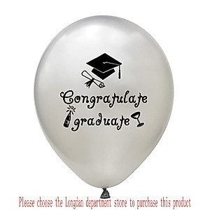 rose gold Sequin graduation balloon congratulations graduate party decorations balloon, Silver, Z-3