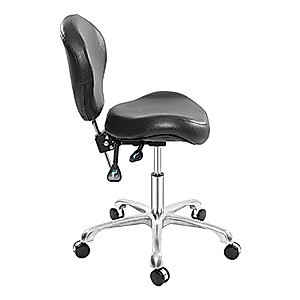 AJORAH Rolling Chair Stool with Backrest and Wheels,Adjustable Stool for Studios, Dental, Shop,Offices, Salons and Counters