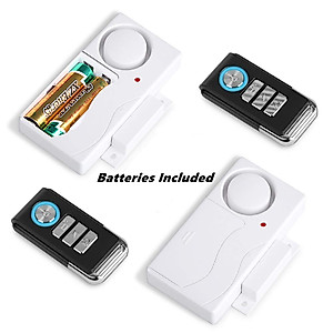 WSDCAM Wireless Door Alarm with Remote 2 Pack, Battery Included, 105 dB Loud Pool Door Alarm, Wireless Door Open Alarms Sensor for Kids Safety Home Security