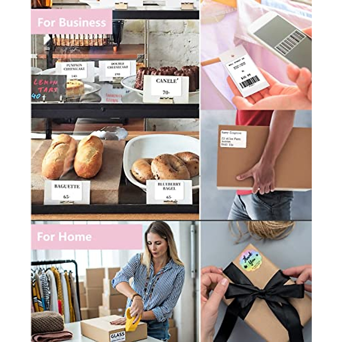 Phomemo Label Makers- M200 Label Printer Machine with 3 Paper,2023 Upgrade 3 Inch M110 Label Maker,WiFi Bluetooth Thermal Label Printer,Phone Support,for Android iOS System,for Shipping,Labeling- Pink