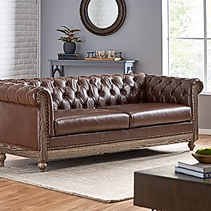 Christopher Knight Home Castalia Sofas, Dark Brown + Natural