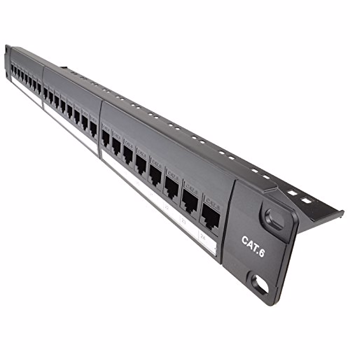 kenable 24 Port RJ45 CAT6 Gigabit Through Coupler Patch Panel with Back Bar