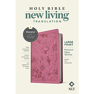 NLT Large Print Premium Value Thinline Bible, Filament-Enabled Edition (LeatherLike, Garden Pink)