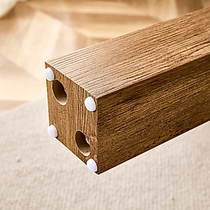 CIATRE Glass Coffee Table, Modern Tempered Clear Coffee Tables with Solid Wood Legs Decor for Living Room, Modern Small Glass Living Room Tables，44.9"*21.7"*16.9"